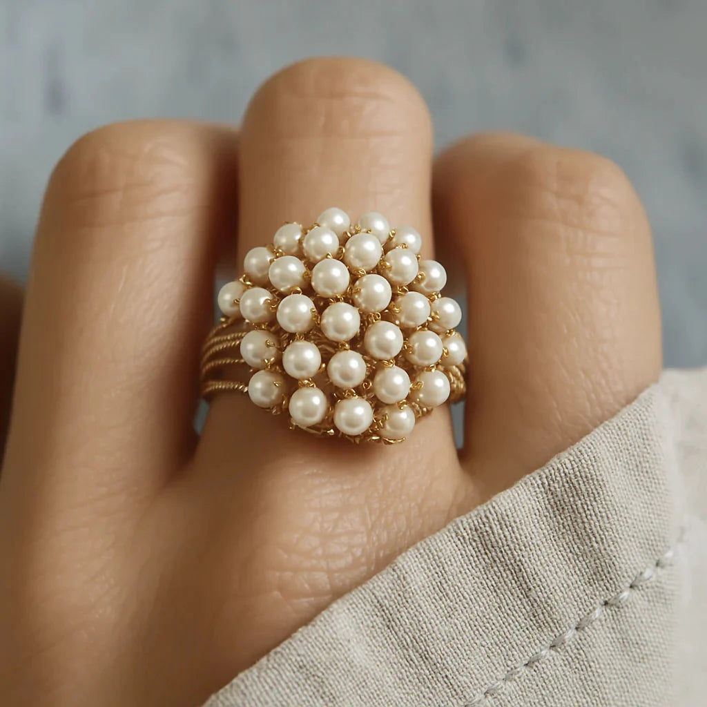 Bush - Inlaid Pearls Ring – AMY AMERICAN CLASSIC