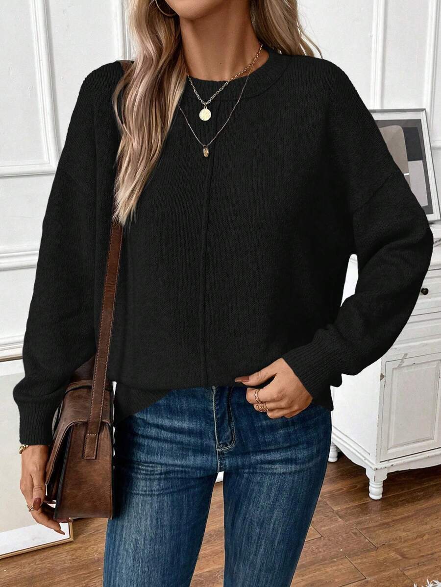 Maxime | Loose-fitting sweater with round neck – AMY AMERICAN CLASSIC